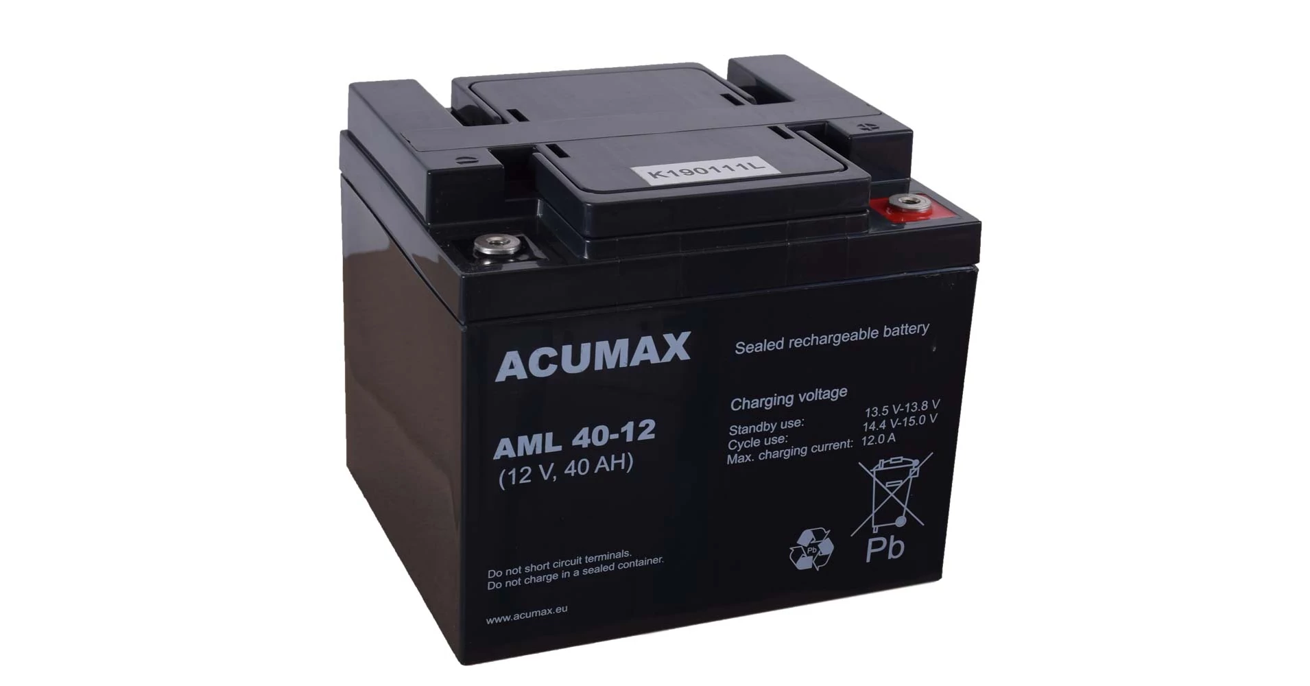 Acumax 12V 40Ah AML40-12 Longlife Zselés akkumulátor