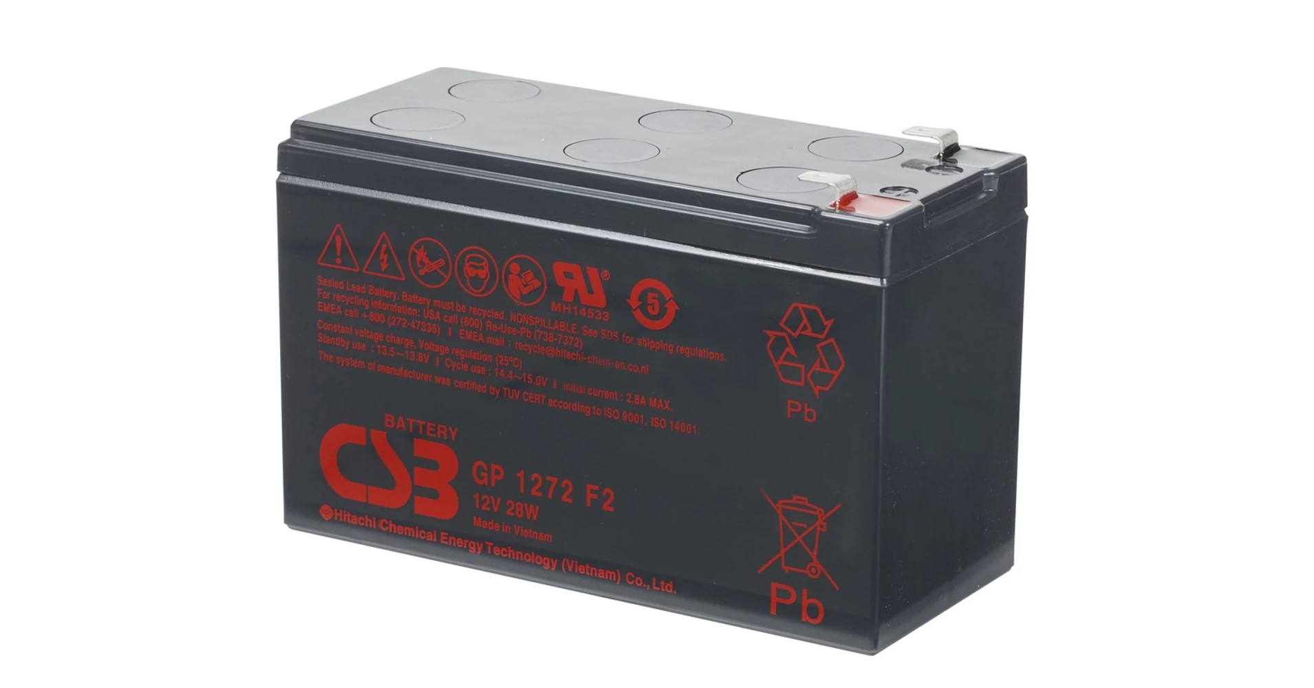 CSB 12V 7,2Ah Zselés akkumulátor GP1272F2 28W