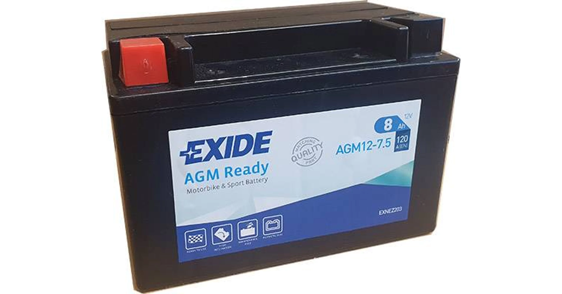 Exide Agm 12-7,5 (YTX9-BS) 12V 7Ah gondozásmentes AGM (zselés) motor ...
