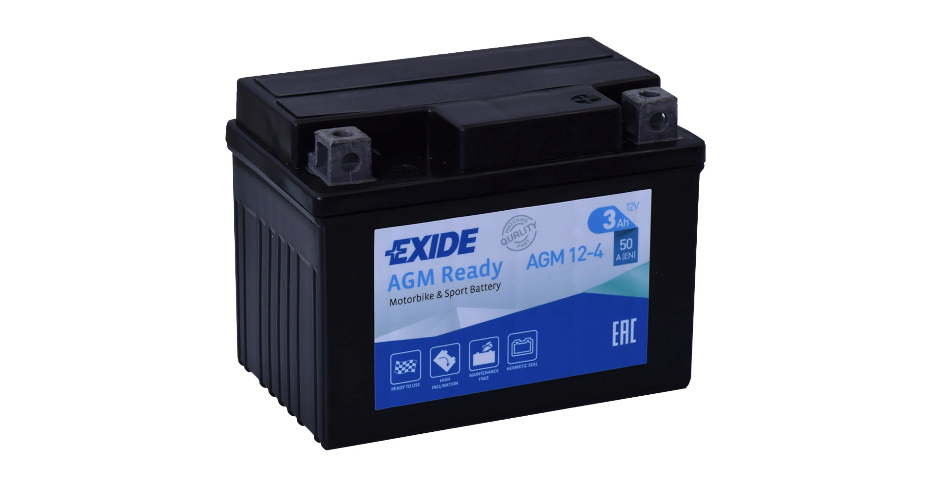 Exide AGM 12-4 (YTX4L-BS, YB4L-B, YTZ5S) 12V 3Ah gondozásmentes AGM ...