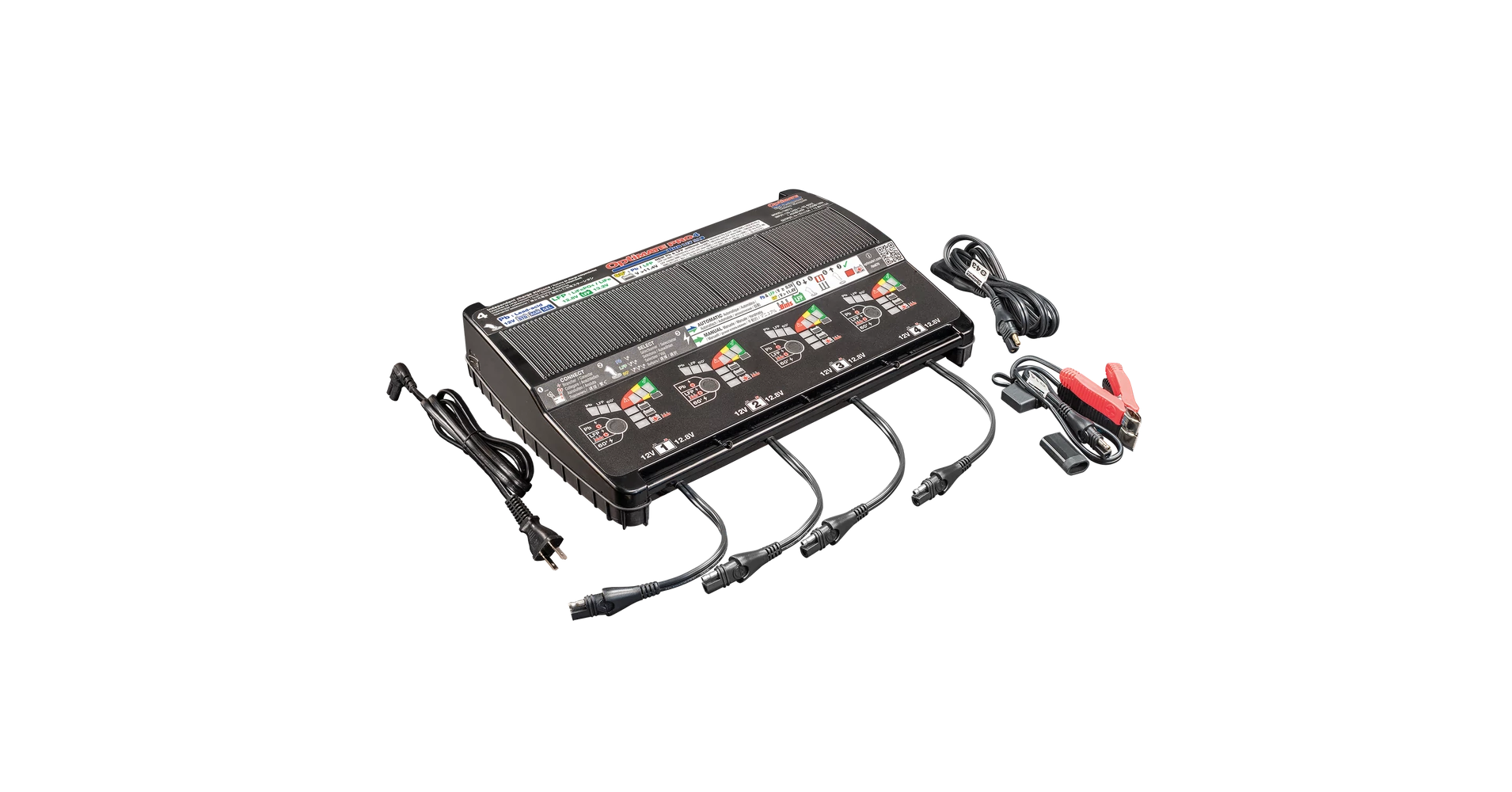 Tecmate Optimate PRO 4 DUO akkumulátor töltő 4 tölési kimenettel 12V-os akkumulátor töltő